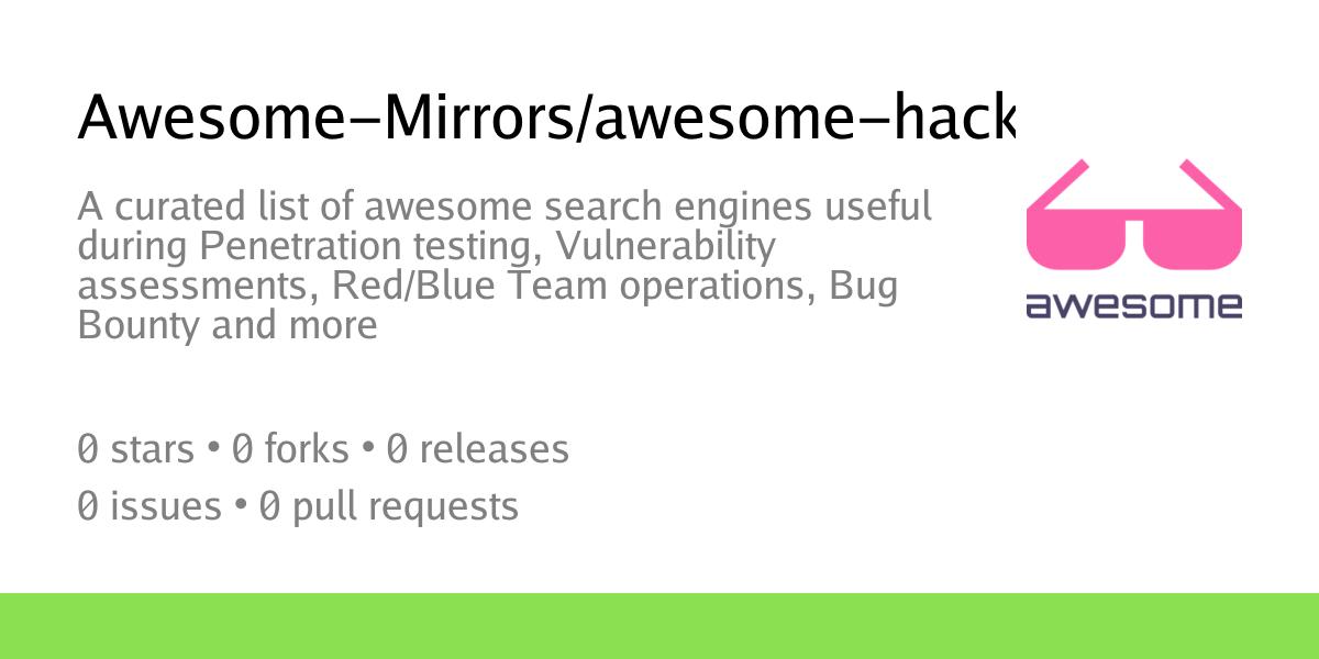 Awesome-Mirrors/awesome-hacker-search-engines: A curated list of ...